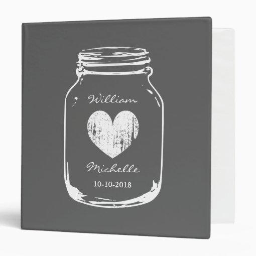 Rustic country chic mason jar wedding album binder | Zazzle
