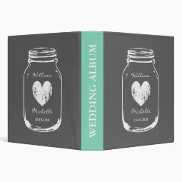 Rustic country chic mason jar wedding album binder | Zazzle