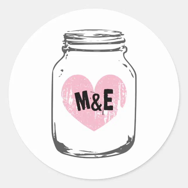Rustic country chic mason jar wedding stickers | Zazzle