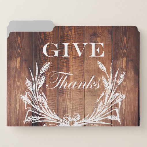 rustic country chic wood burlap thankful blessed file folder | Zazzle