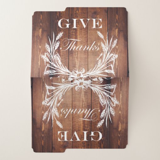 rustic country chic wood burlap thankful blessed file folder | Zazzle