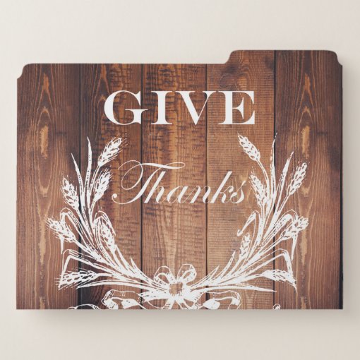 rustic country chic wood burlap thankful blessed file folder | Zazzle