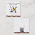 Rustic Country Chicken Rooster QR code Square Business Card | Zazzle
