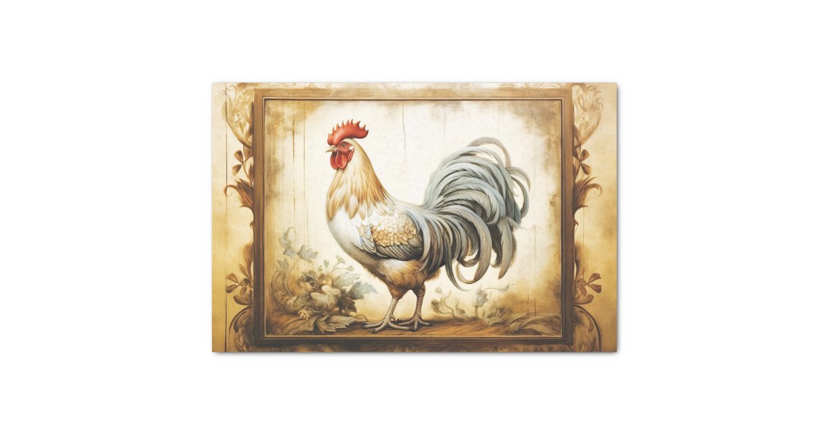Rustic Country Chickens Decoupage Tissue Paper | Zazzle