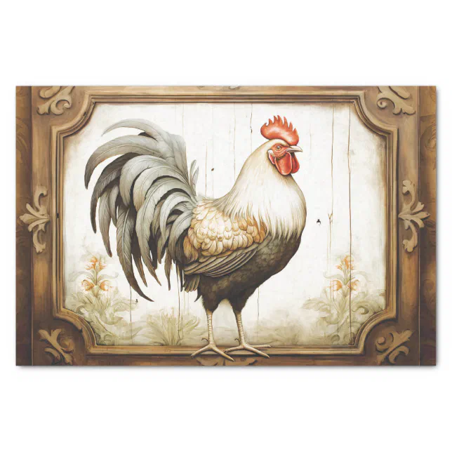 Rustic Country Chickens Decoupage Tissue Paper | Zazzle