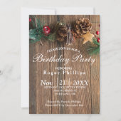 Rustic Country Christmas Birthday Party Invitation | Zazzle