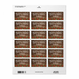 Rustic Country Christmas Holiday Label | Zazzle