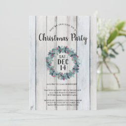 Rustic Country Christmas Holiday Party Invitation | Zazzle