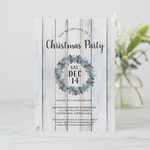 Rustic Country Christmas Holiday Party Invitation | Zazzle