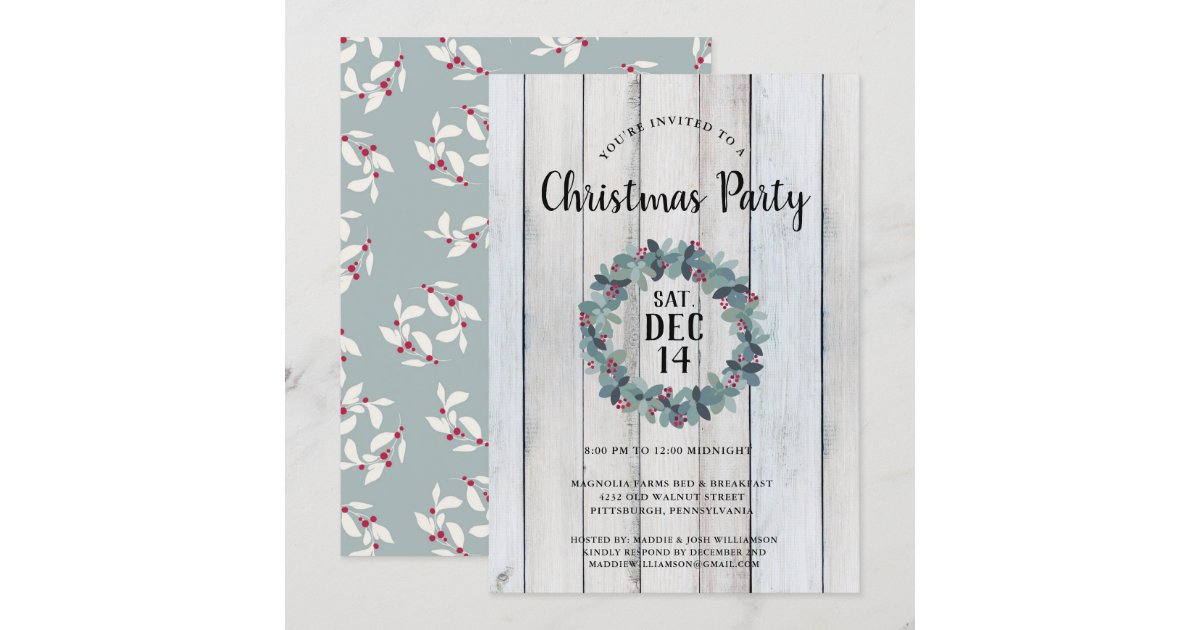 Rustic Country Christmas Holiday Party Invitation | Zazzle