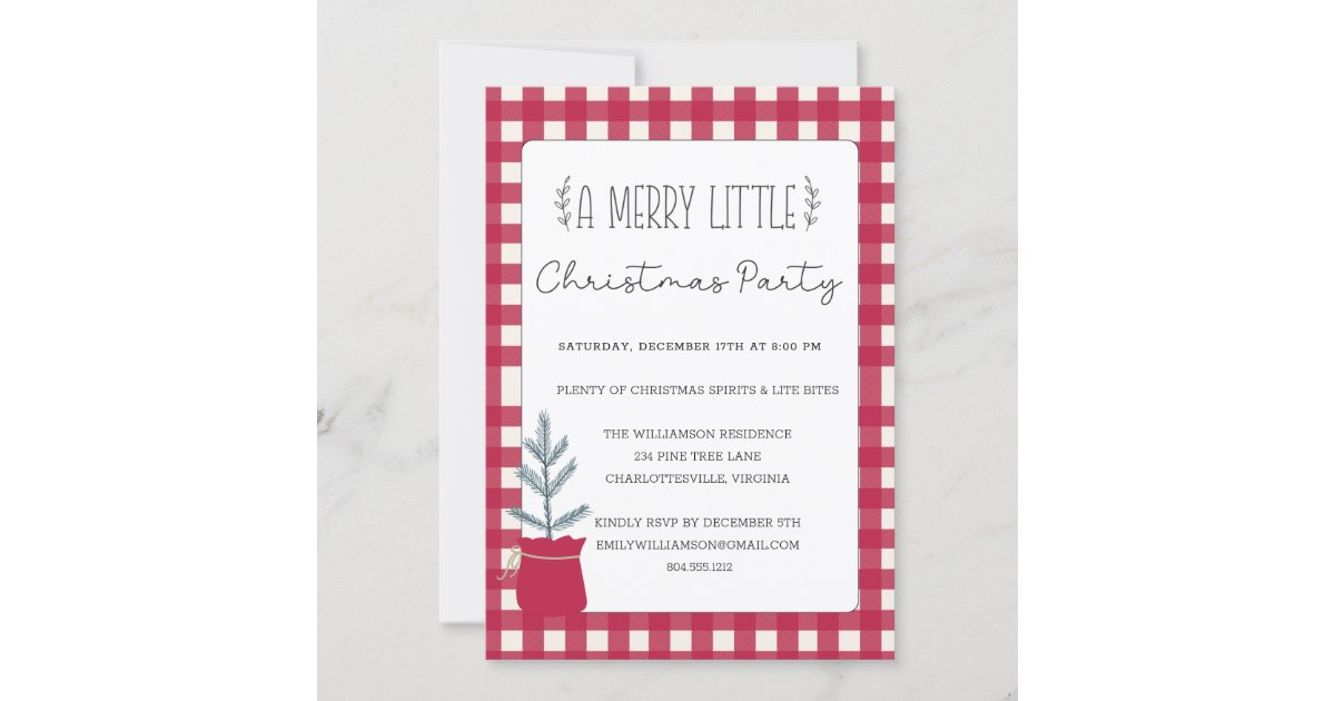 Rustic Country Christmas Holiday Party Invitation | Zazzle
