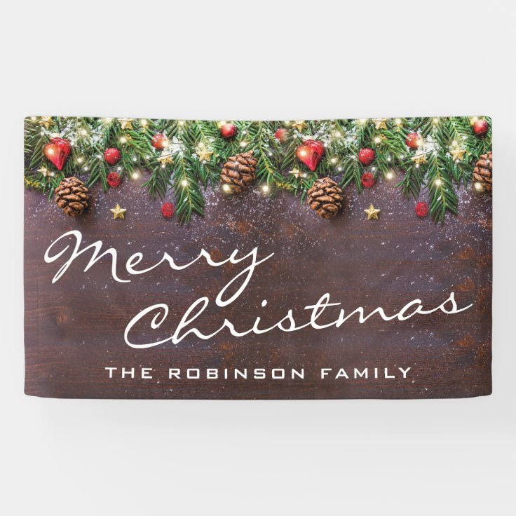Rustic Country Christmas Party Banner | Zazzle