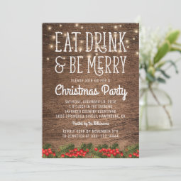Rustic Country Christmas Party | Happy Holiday Invitation | Zazzle