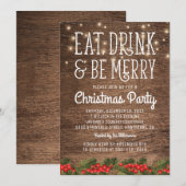 Rustic Country Christmas Party | Happy Holiday Invitation | Zazzle