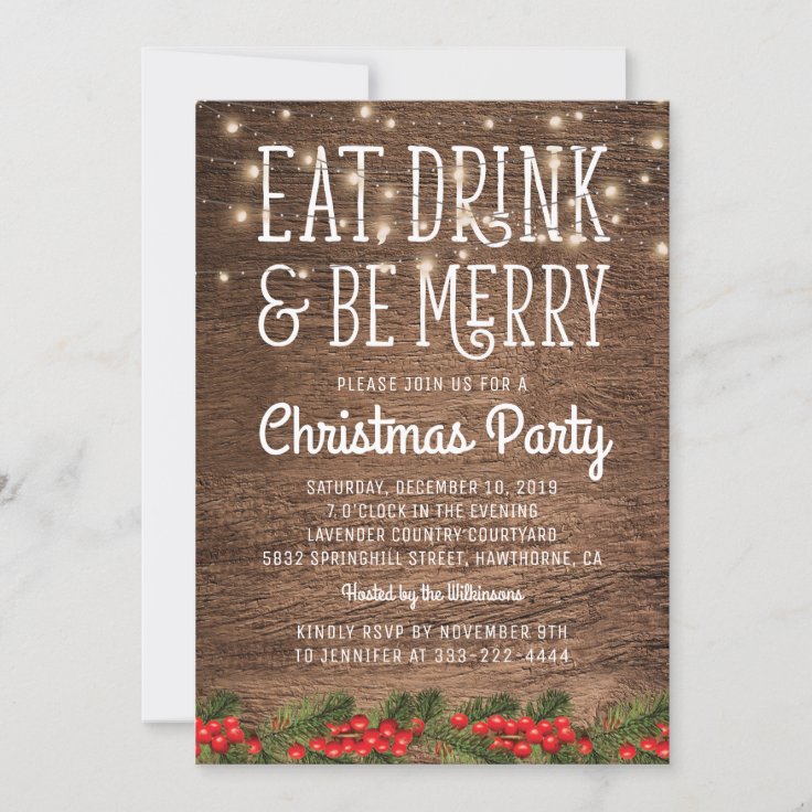 Rustic Country Christmas Party | Happy Holiday Invitation | Zazzle