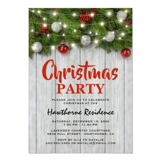 Rustic Country Christmas Party Invitation | Zazzle.com
