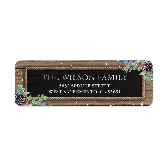 Rustic Country Christmas Return Address Label | Zazzle