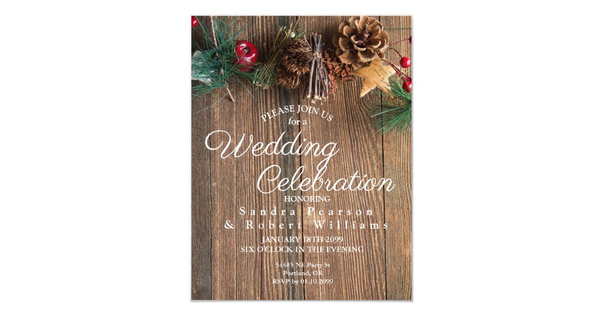 Rustic Country Christmas Wedding Invitation | Zazzle.com