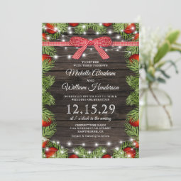 Rustic Country Christmas Wedding Invitation | Zazzle