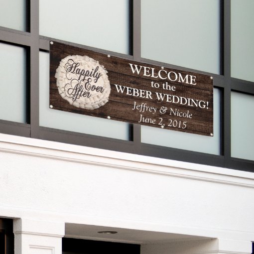 Rustic Country Couple Photo Wedding Banner | Zazzle