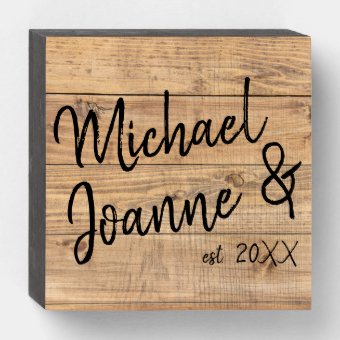 Rustic Country Distressed Wood Personalized Wooden Box Sign | Zazzle