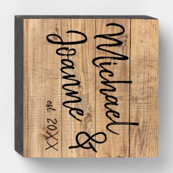 Rustic Country Distressed Wood Personalized Wooden Box Sign | Zazzle
