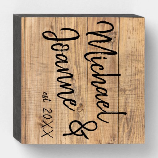 Rustic Country Distressed Wood Personalized Wooden Box Sign | Zazzle