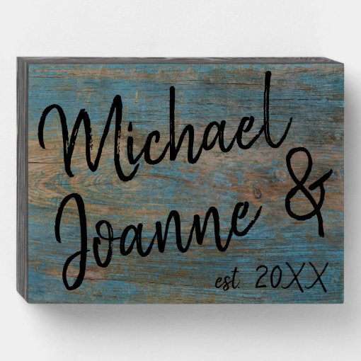 Rustic Country Distressed Wood Personalized Wooden Box Sign | Zazzle