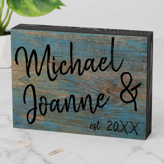 Rustic Country Distressed Wood Personalized Wooden Box Sign | Zazzle