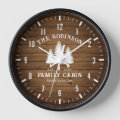 Rustic Country Family Cabin Trees Wood Plank Print Clock | Zazzle
