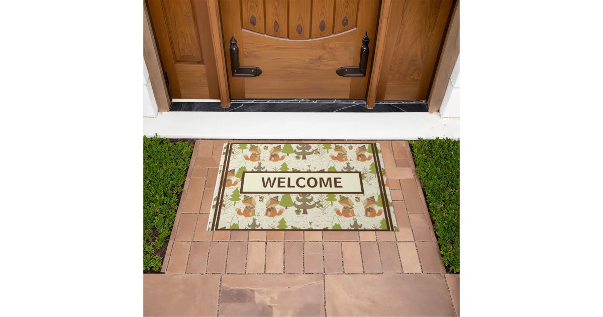 Rustic Country Farmhouse Fox Doormat | Zazzle