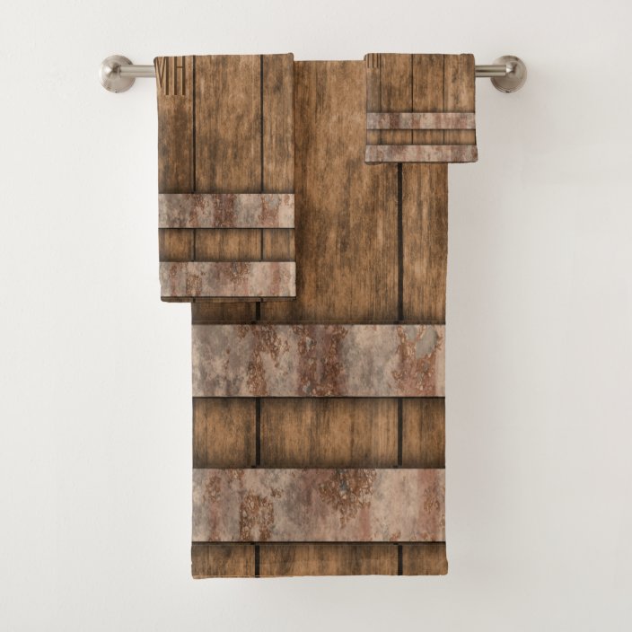 Rustic Country Farmhouse - Monogram Bath Towel Set | Zazzle.com