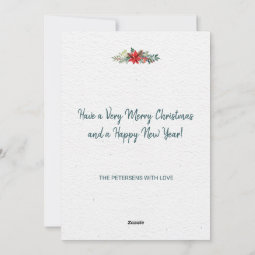 Rustic country floral barn wood Happy Holidays Holiday Card | Zazzle