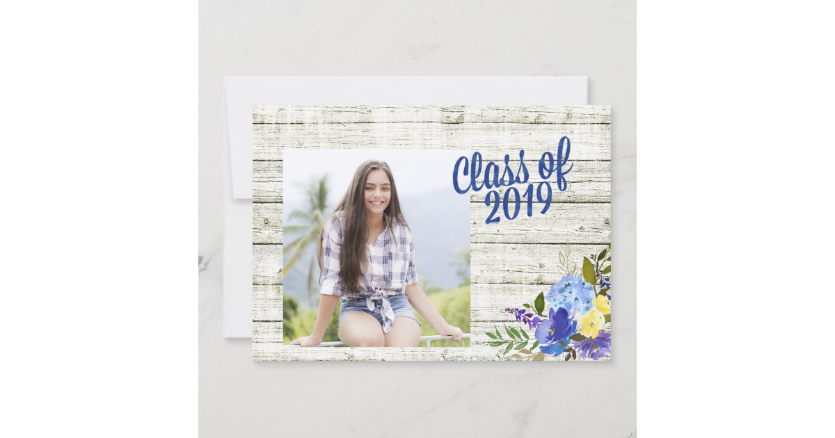 Rustic Country Floral Graduation Invitation | Zazzle