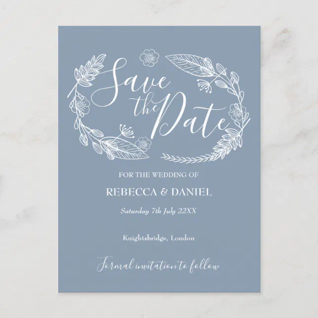 Rustic Country Floral Save the Date Card | Zazzle