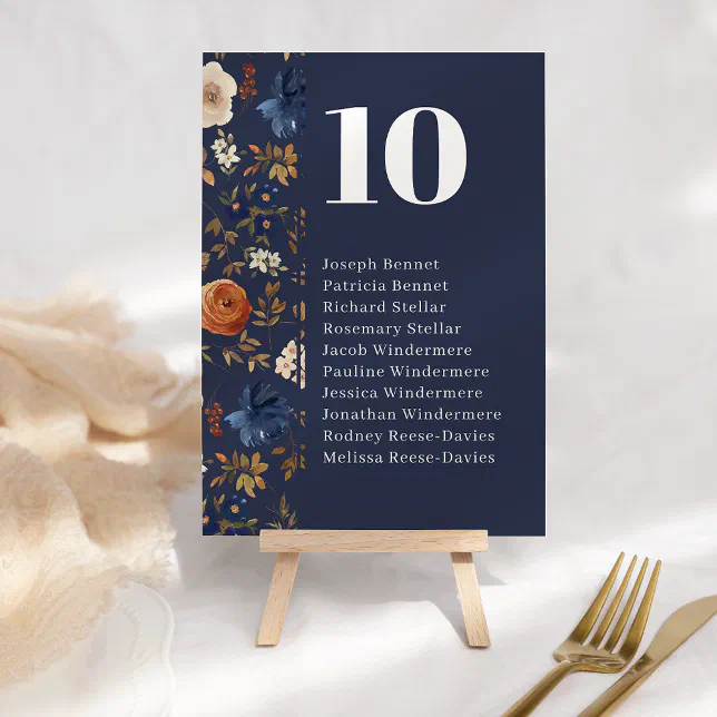 Rustic Country Floral Wedding Reception Table Number | Zazzle
