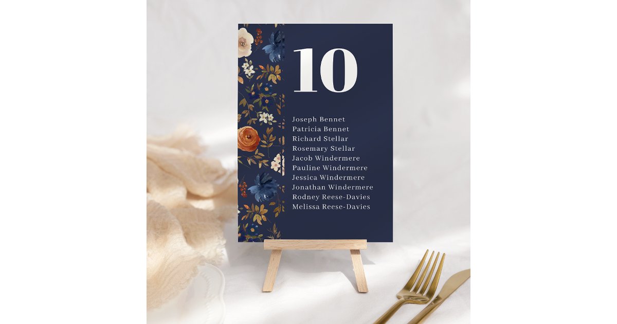 Rustic Country Floral Wedding Reception Table Number | Zazzle
