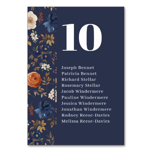 Rustic Country Floral Wedding Reception Table Number | Zazzle