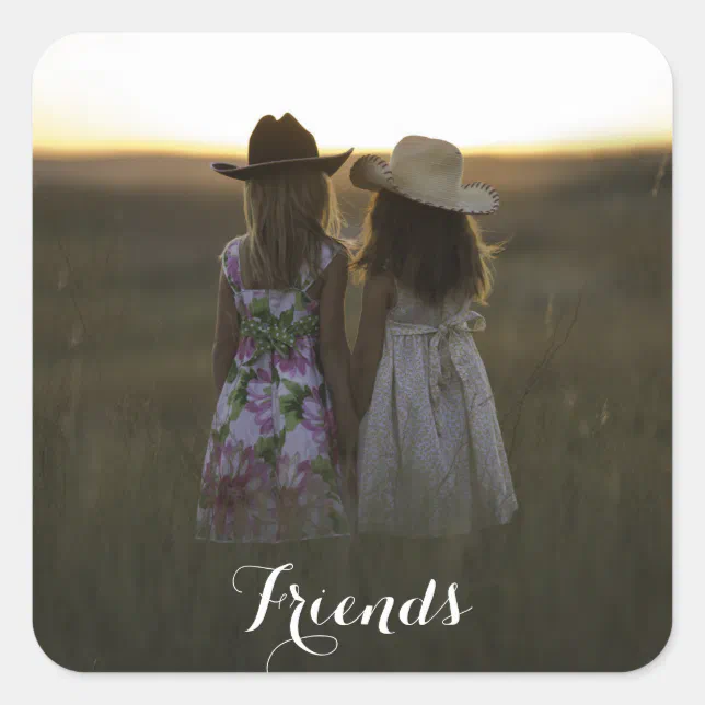 Rustic Country Friends Square Sticker | Zazzle
