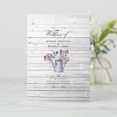 Rustic Country Garden Sweet Pea Floral Wedding Inv Invitation | Zazzle