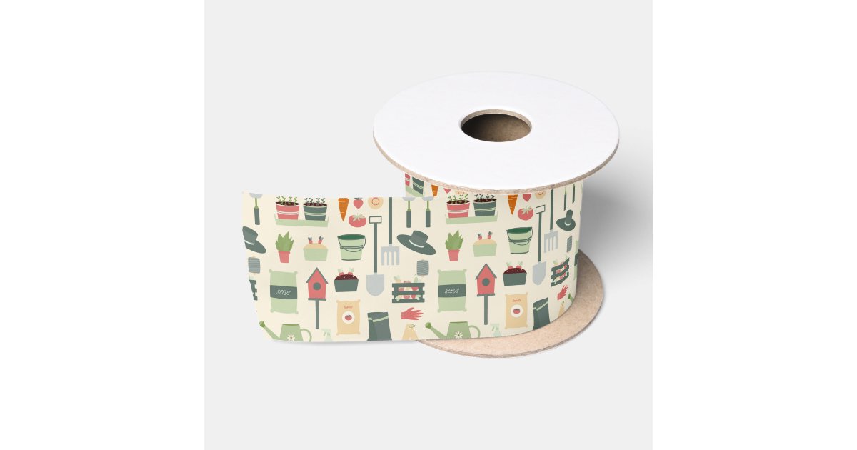 Rustic Country Gardening and Homestead Satin Ribbon | Zazzle