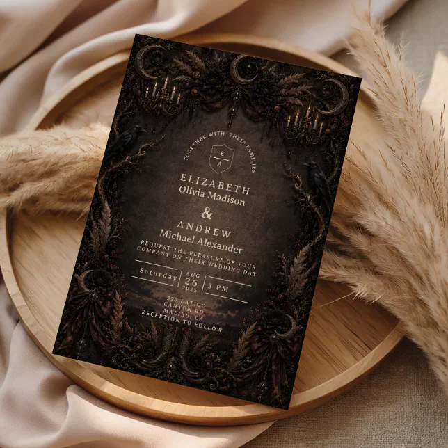 Rustic Country Goth Wedding Invitation | Zazzle