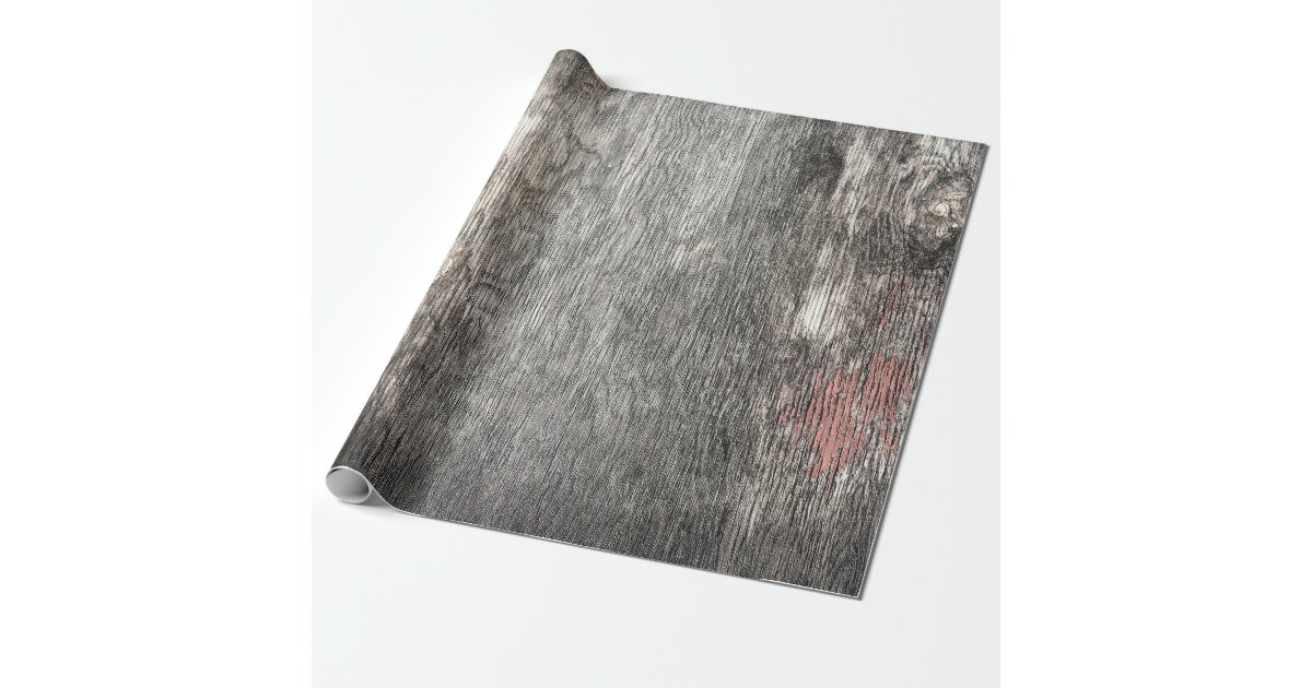 Rustic Country Gray Beige Texture Wood Grain Wrapping Paper | Zazzle