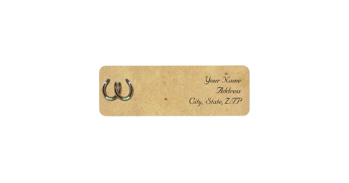 Rustic Country Horseshoe and Barbed Wire Label | Zazzle