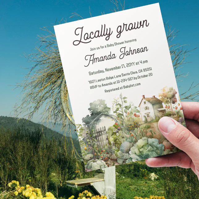 Rustic Country House Locally Grown Baby Shower Invitation | Zazzle