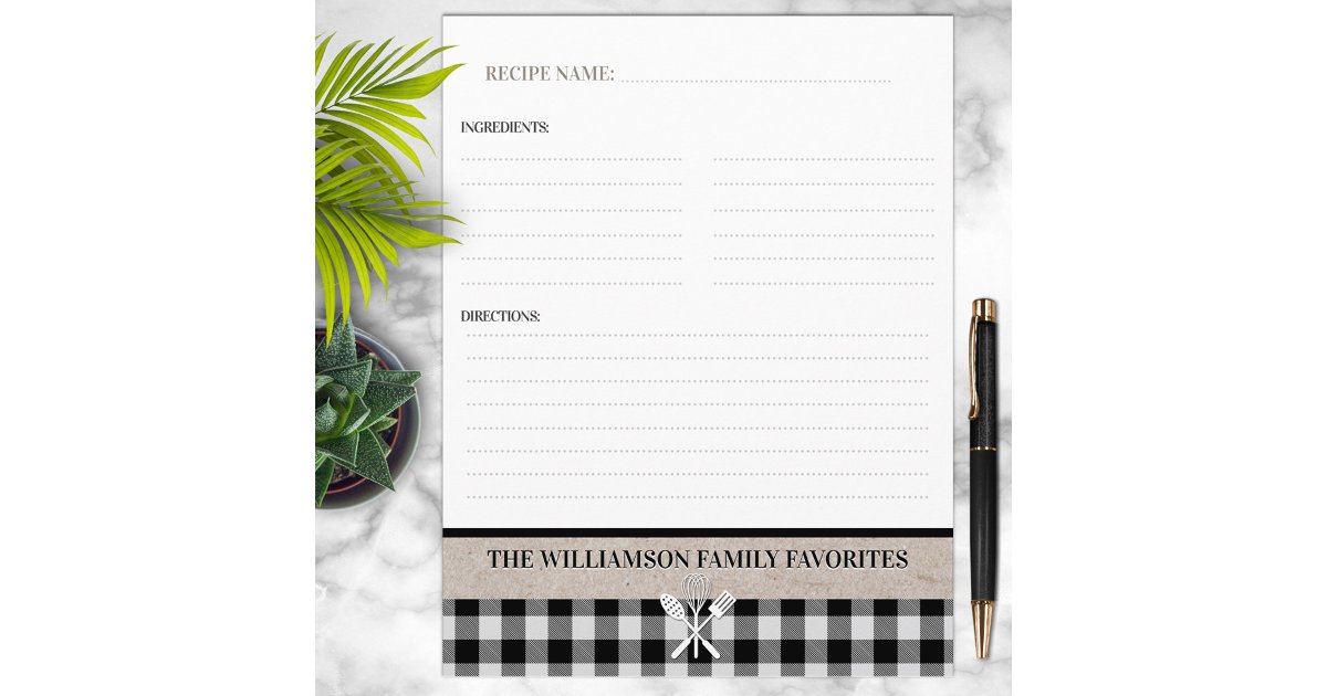 Rustic Country Kitchen Recipe Binder Insert | Zazzle