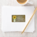 Rustic Country Mason Jar Flowers Sunflower Bouquet Label | Zazzle