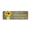 Rustic Country Mason Jar Flowers Sunflower Bouquet Label | Zazzle