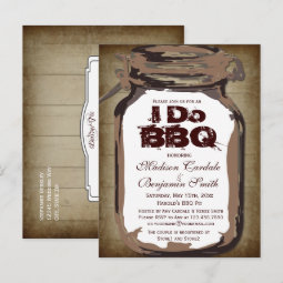 Rustic Country Mason Jar I Do BBQ Postcards | Zazzle