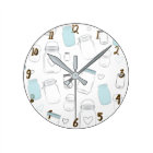 Rustic mason jar wood grain panel wall clock | Zazzle.com